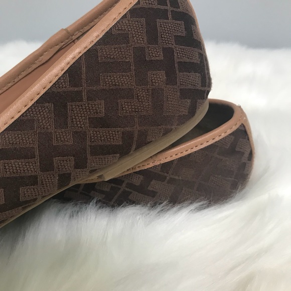 Tommy Hilfiger | Shoes | Tommy Hilfiger Brown Monogram Flats | Poshmark